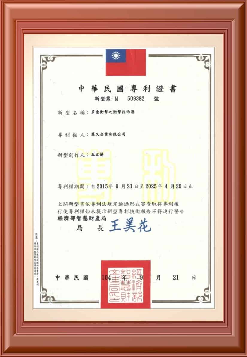 Dual Impact Label 【'2X' G Force Indicator】 | WAN-YO